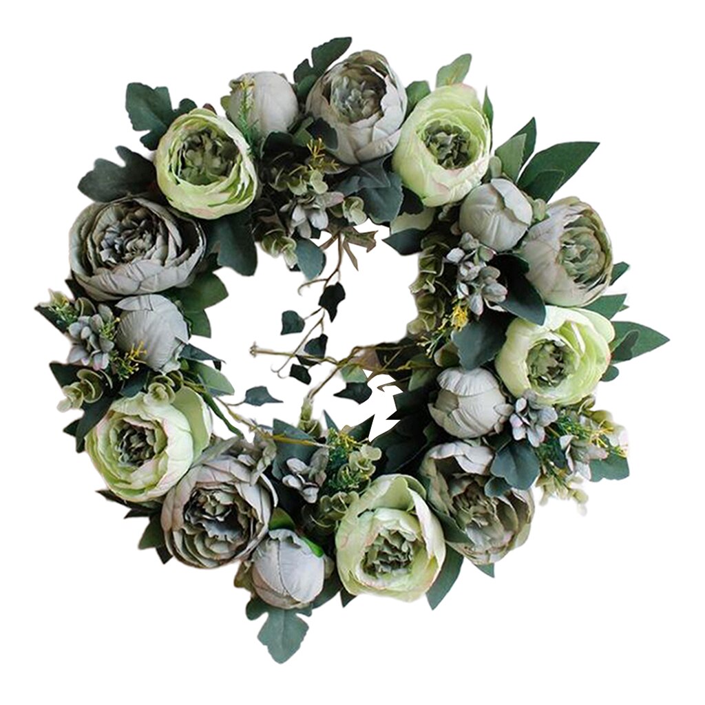 Large Door Wreath Artificial Flower Topiary Outdoo... – Grandado