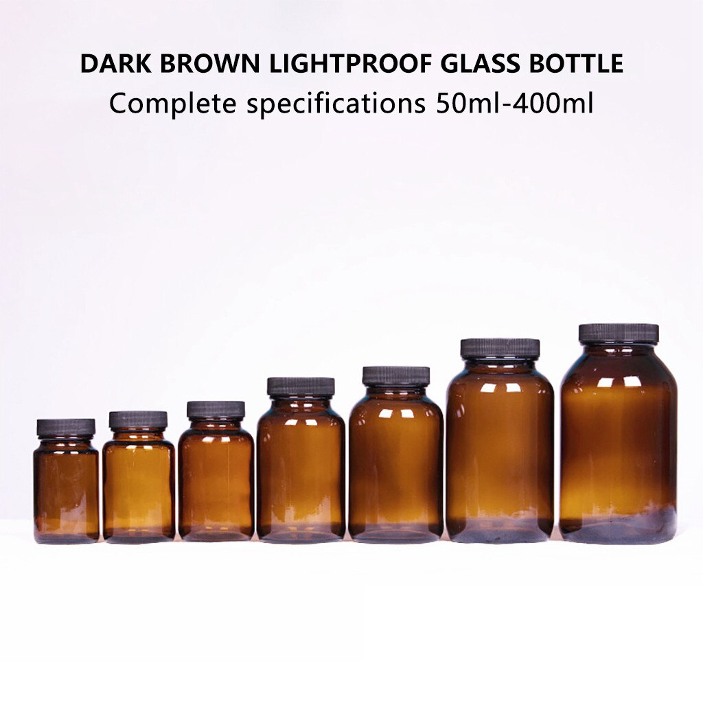 Dark Brown Wide Mouth Glass Bottle Lightproof Heal... – Grandado