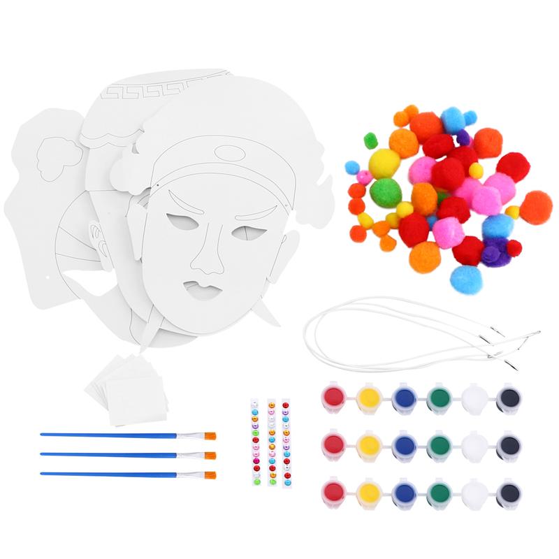 3 juegos de máscara de cara de ópera Peking, pintu... – Grandado