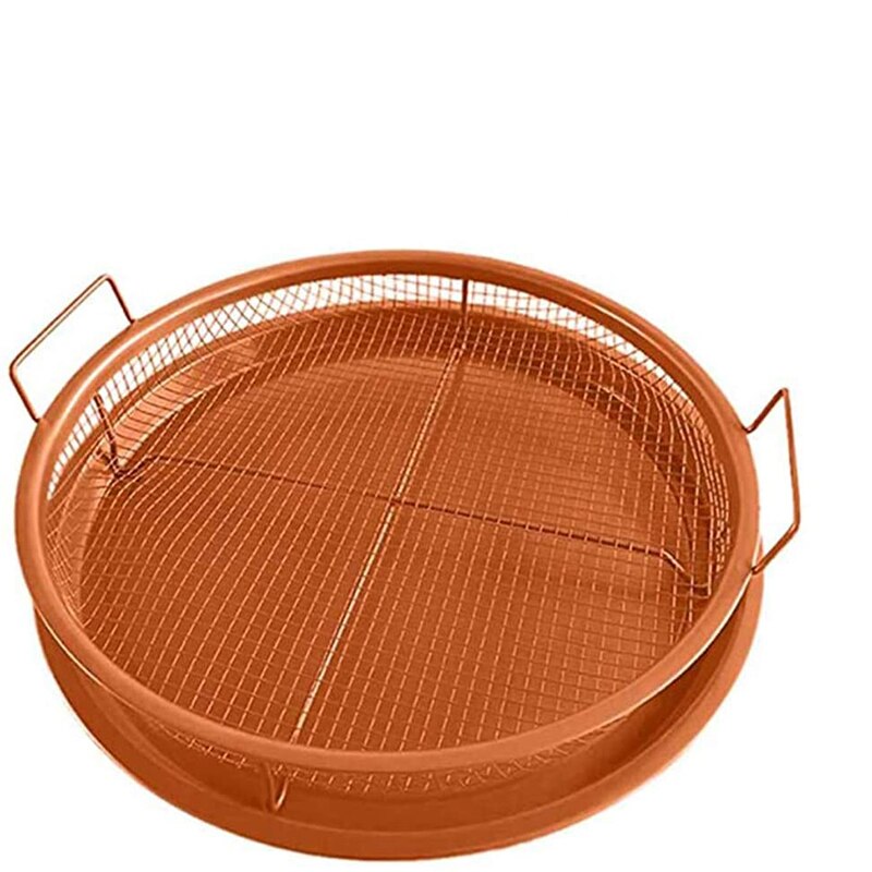 2 Piece Mesh Baking Tray Non-Stick Round Baking Pa... – Grandado