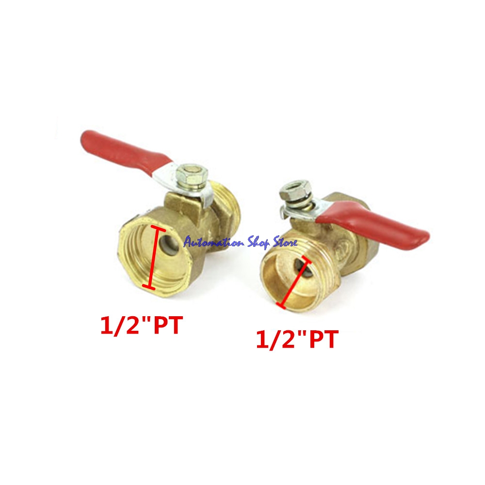Threaded Male 1/2PT to Female 1/2PT Red Handle Ful... – Grandado