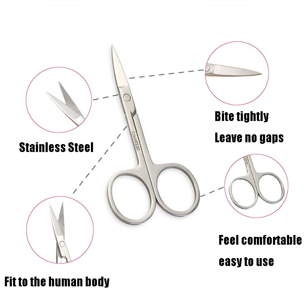 Stainless Steel Eyebrow Trimming Scissors Elbow Sm... – Grandado