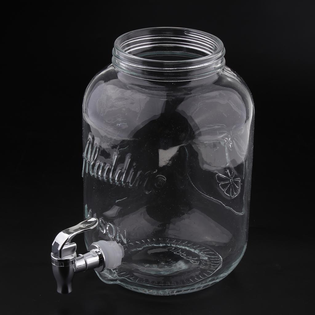 4L Glass Beverage Water Drinks Dispenser Jug Jar L... – Grandado