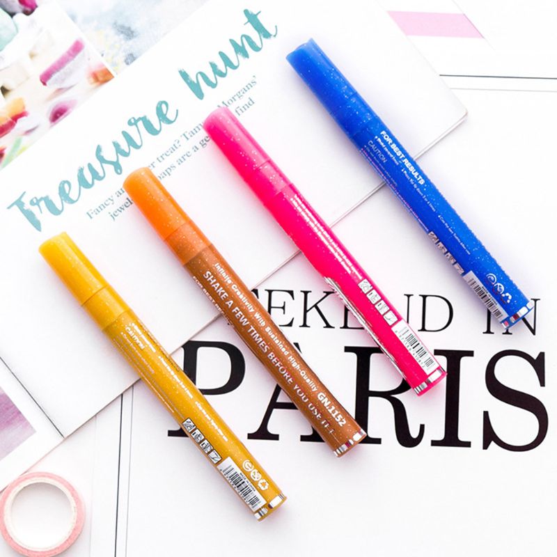 12 Colors Glitter Highlighter Pen Fluorescent Mark... – Grandado