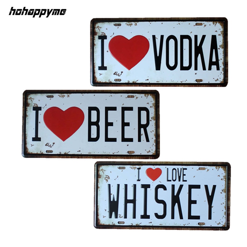 15*30 cm I Love Vodka/Beer/Whiskey Pub Signs Wall ... – Vicedeal