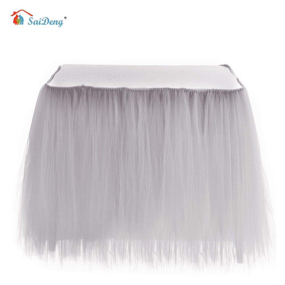 AsyPets Fluffy Table Skirt Tableware Tablecloth Sk... – Vicedeal