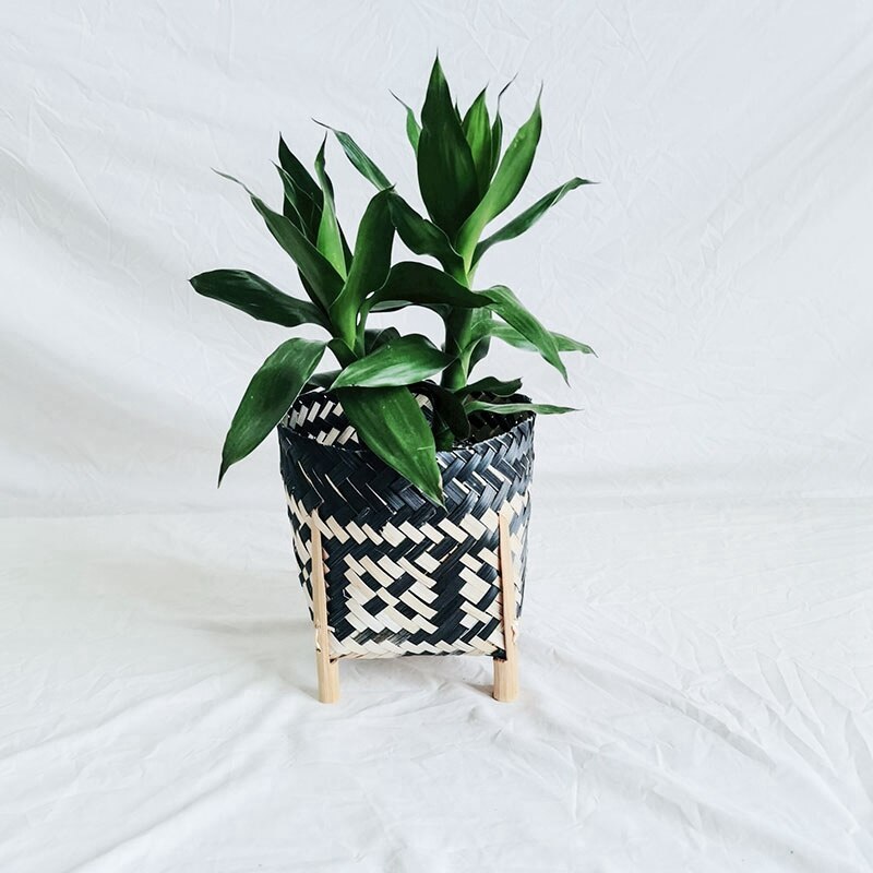 Plant Stand Hand Geweven Rotan Stro Mand Voor Plan... – Grandado