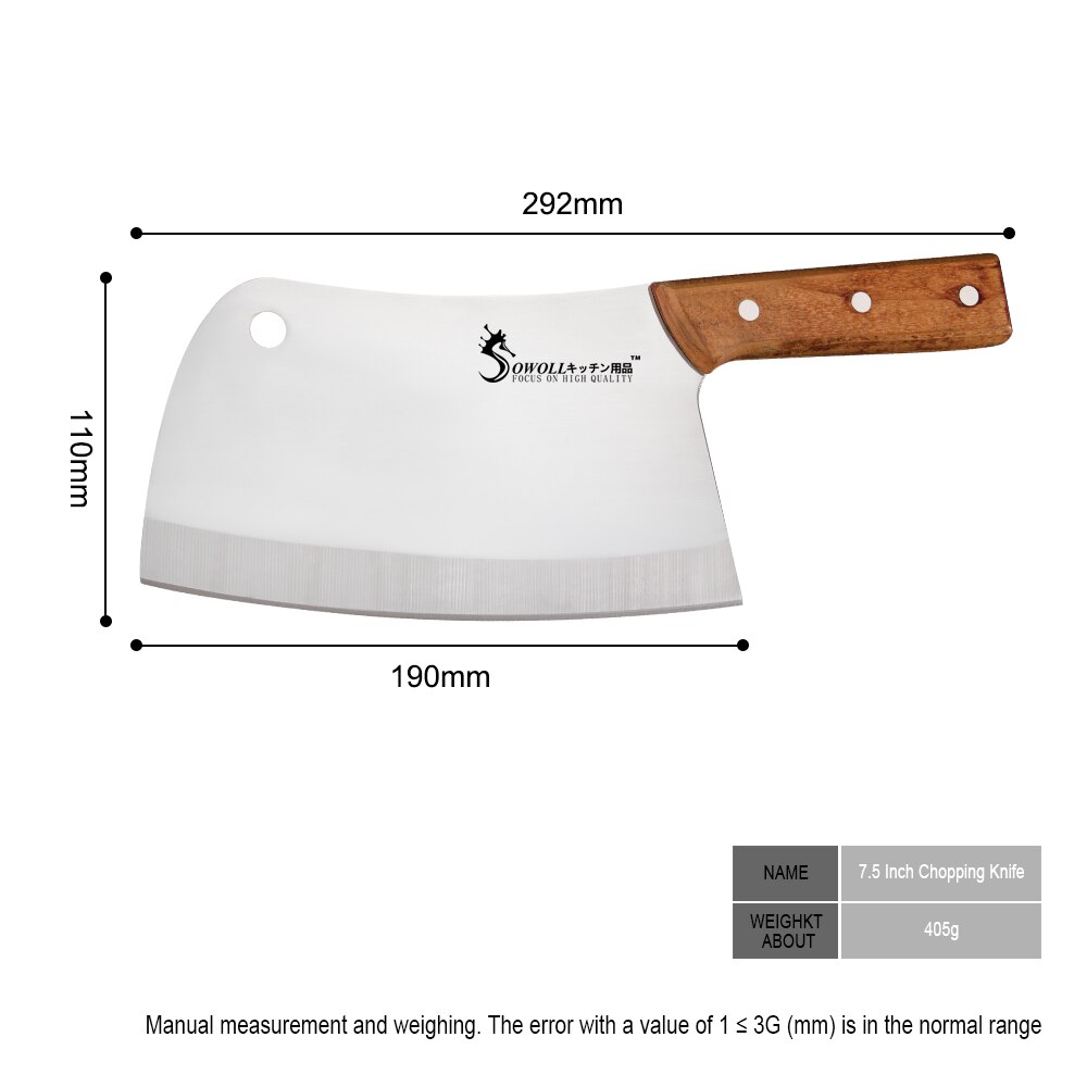 SOWOLL High Carbon Chopping Knife 62HRC Kitchen Cl... – Vicedeal