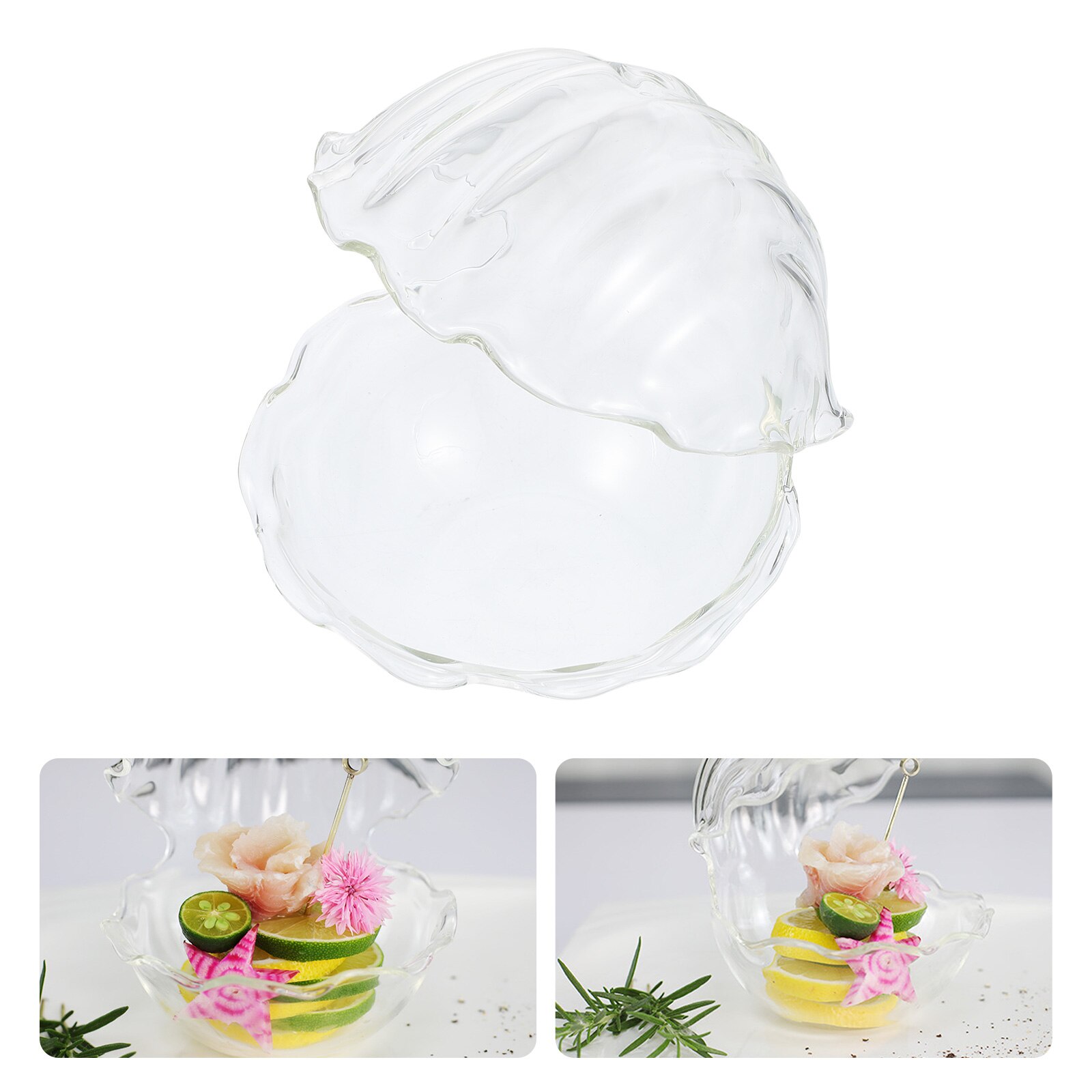 1pc Shell Shaped Glass Bowl Fruit Salad Bowl Sashi... – Vicedeal