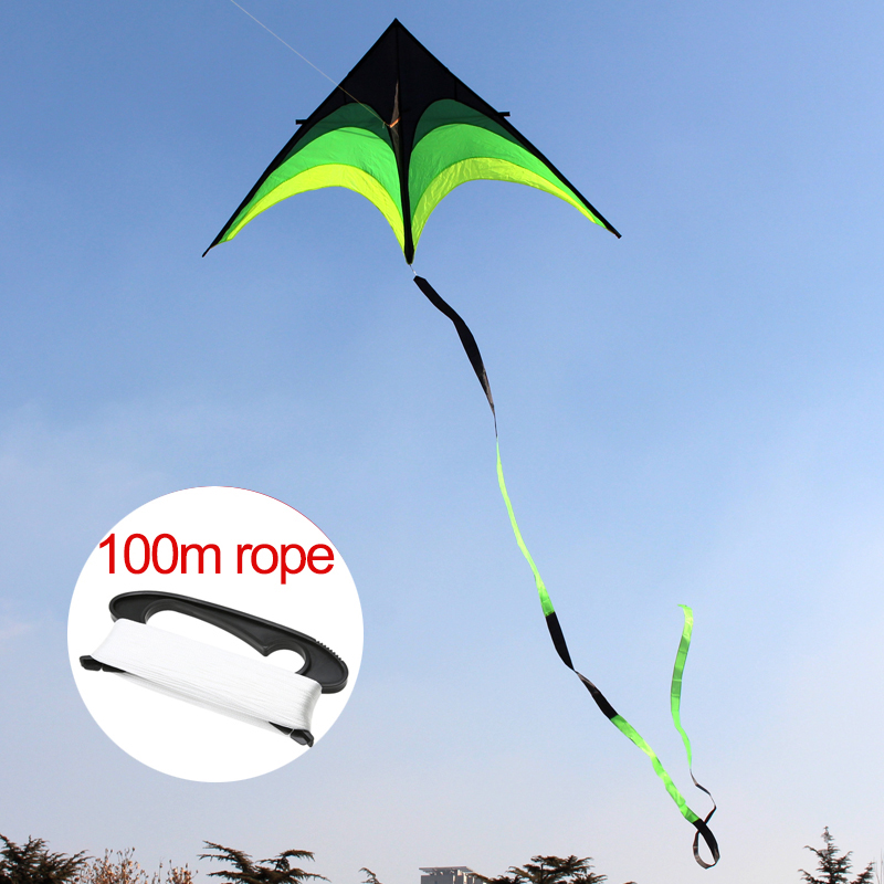 Huge 1.6m Power Triangle Kite Flying Tails Kites O... – Grandado