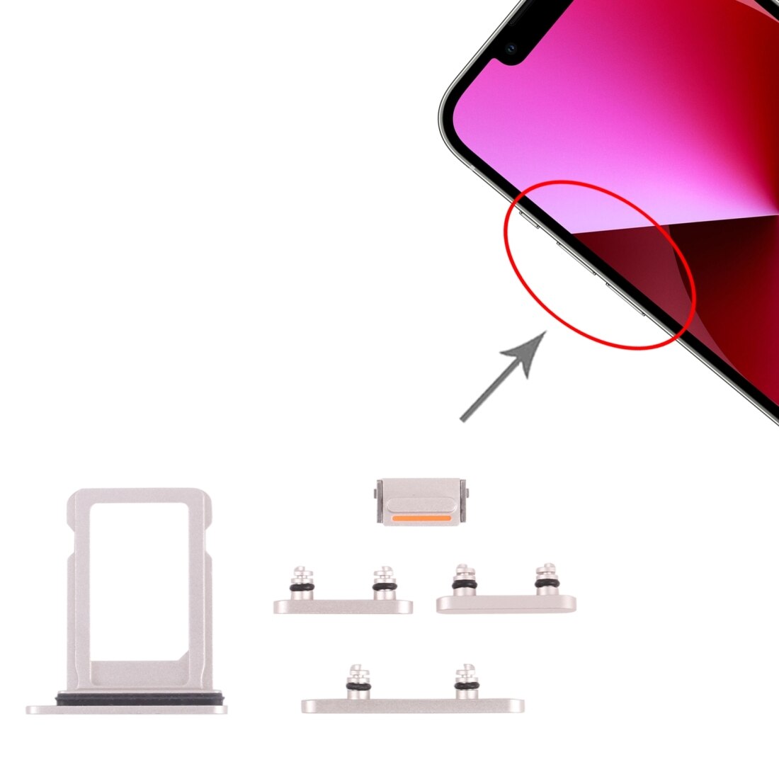 SIM Card Tray + Side Keys for iPhone 13 – Vicedeal