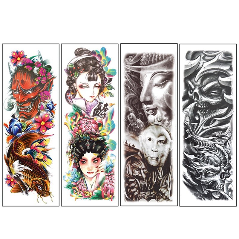 4Pcs Temporary Tattoos Sticker Full Arm Beijing Op... – Grandado