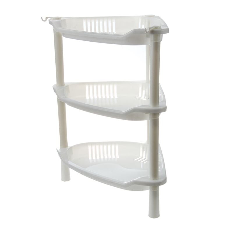 3 Tier Plastic Corner Shelf Organizer Cabinet Bath... – Vicedeal