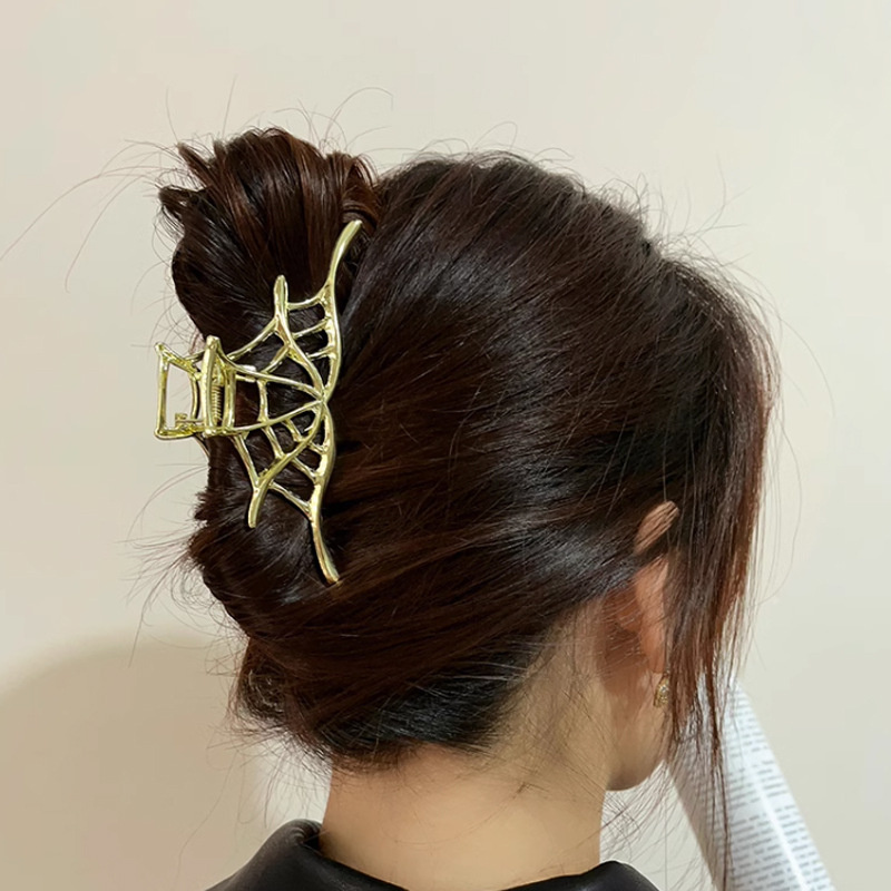 Spider Web Metal Hair Crab Alloy Halloween Hair Cl... – Grandado