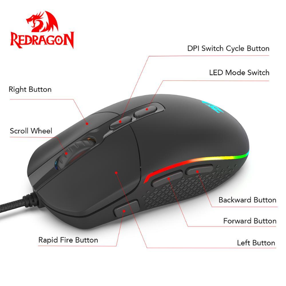 Redragon M719 INVADER wired optical gaming mouse 7... – Vicedeal