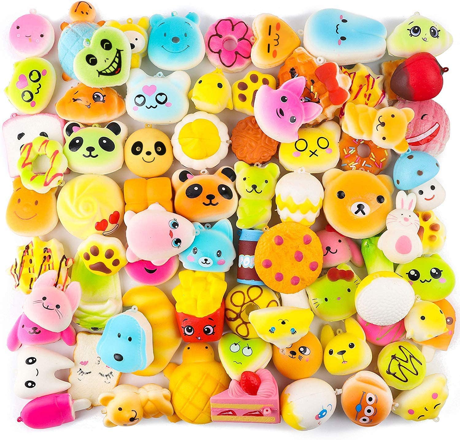 Random 50 PCS Colorful Medium Mini Squishy Toys Ka... – Grandado