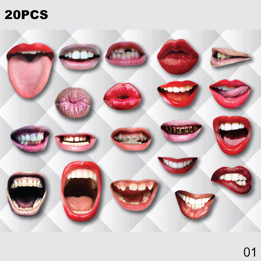 20 Stks/set Volwassen Grappige Lip Mond Diy Photob... – Grandado