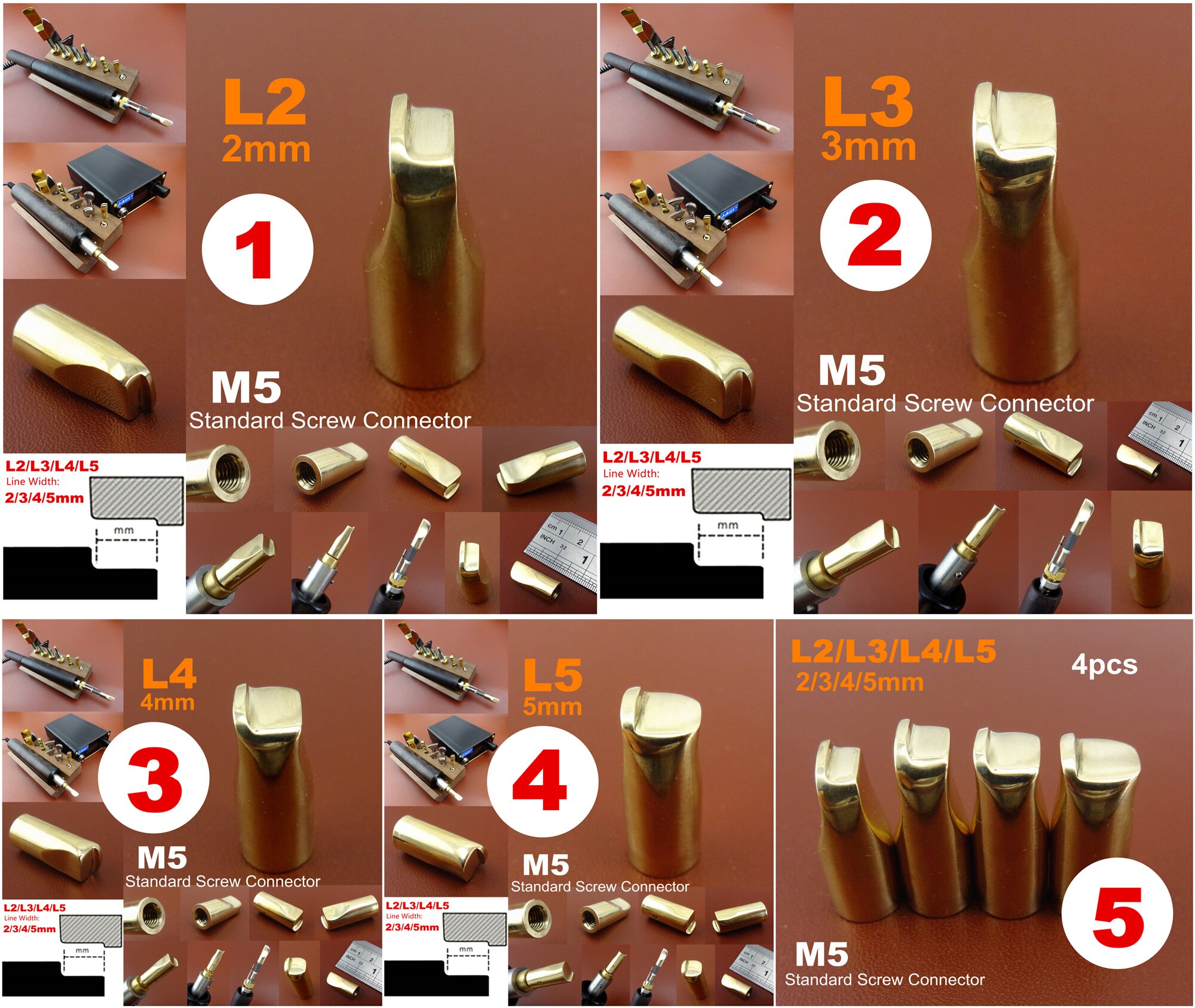 5kinds L Type Leather Craft Electric Edging Creasi... – Vicedeal
