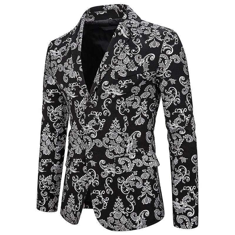 Luxury Gold Floral Print Casual Blazer Men Suit Ja... – Vicedeal