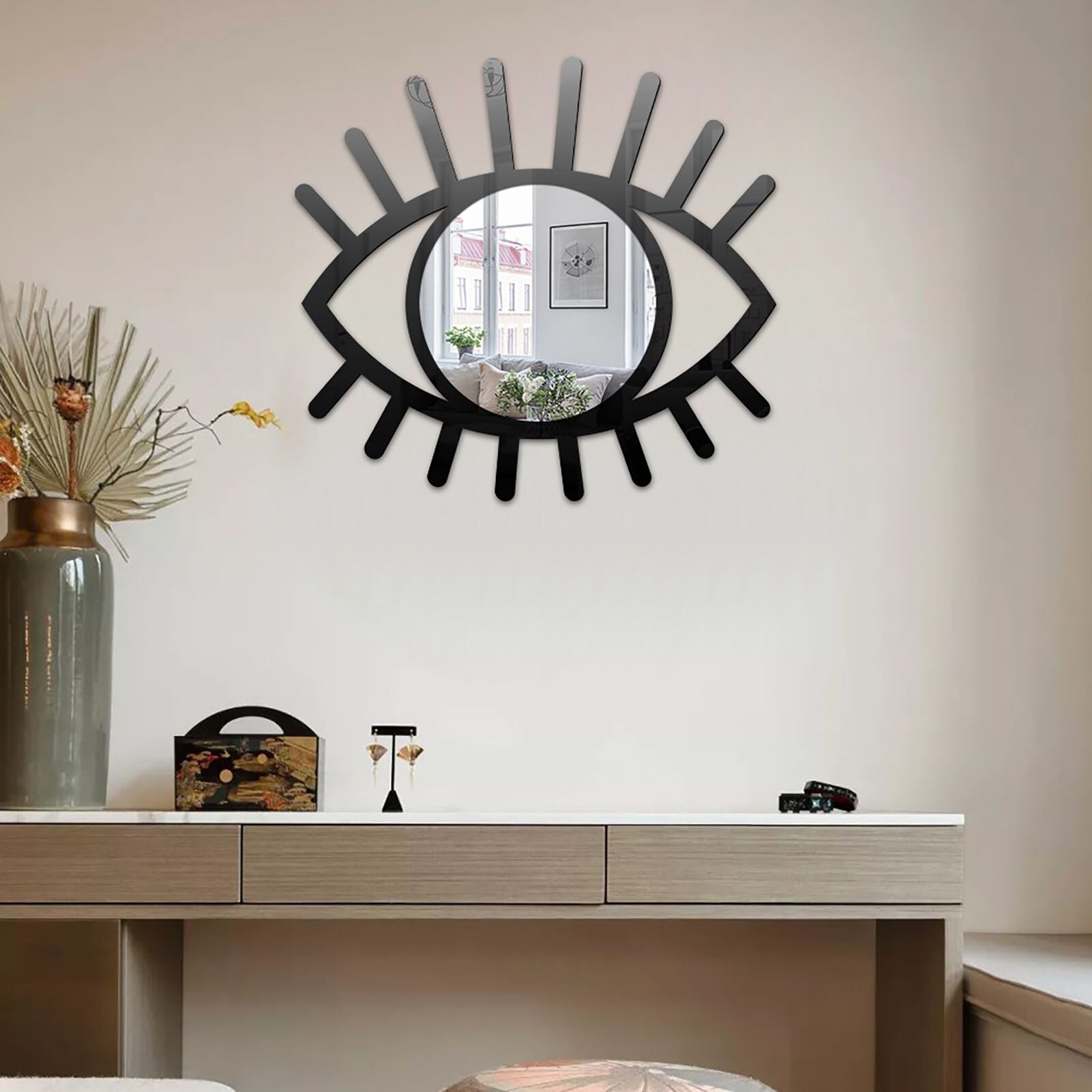 Acrylic Mirrors - Eye Shape Phase Mirror Wall-Moun... – Vicedeal