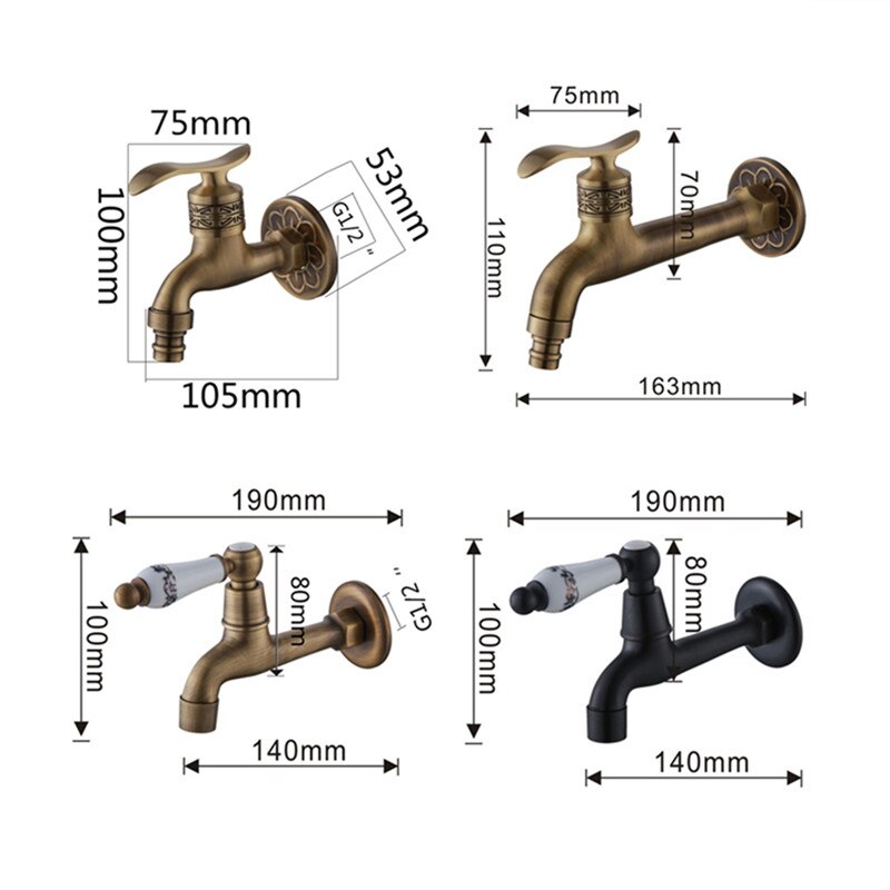 Gesneden Muur Mount Decoratieve Outdoor Tuin Kraan... – Grandado