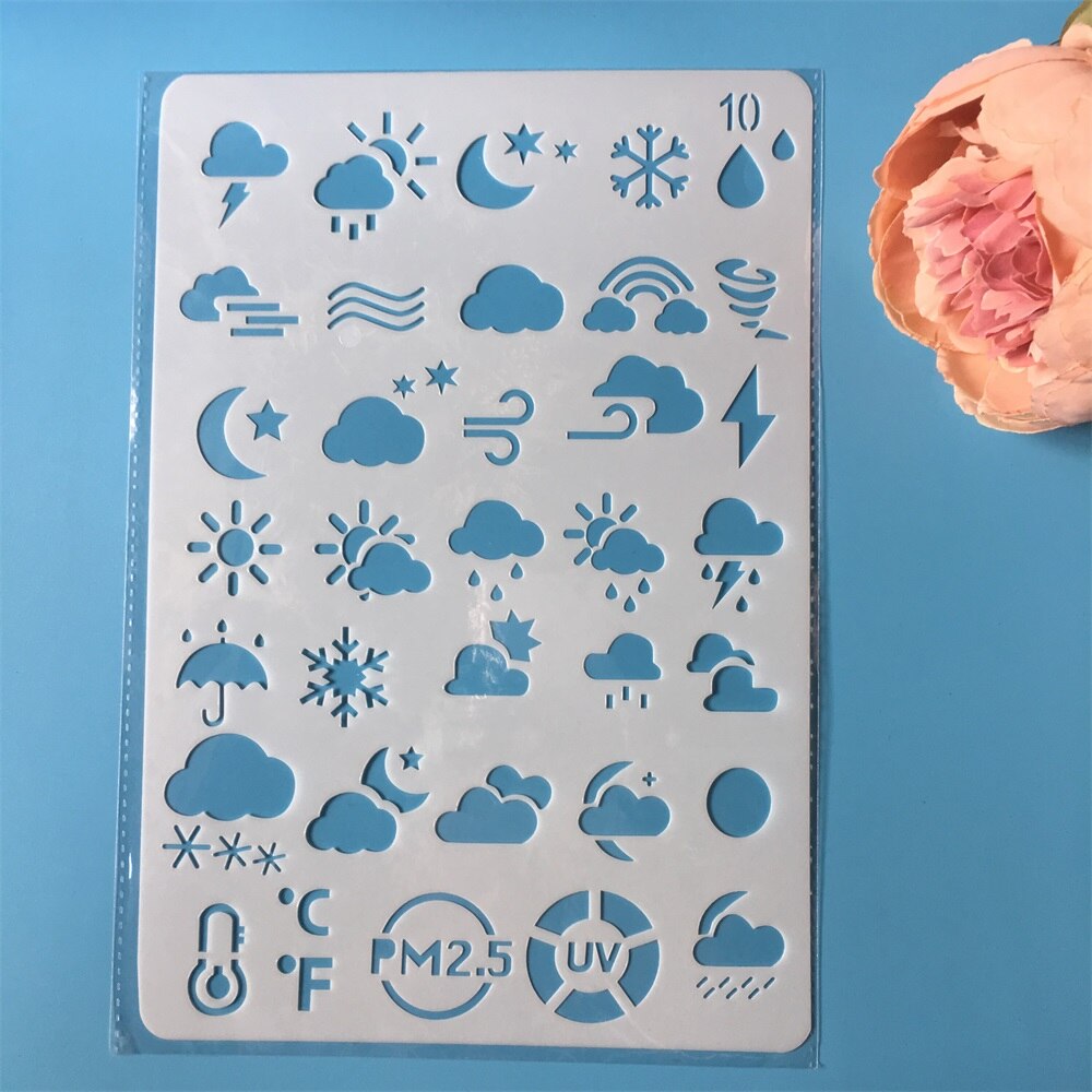 26cm Weather Cloud Sun DIY Craft Layering Stencils... – Vicedeal