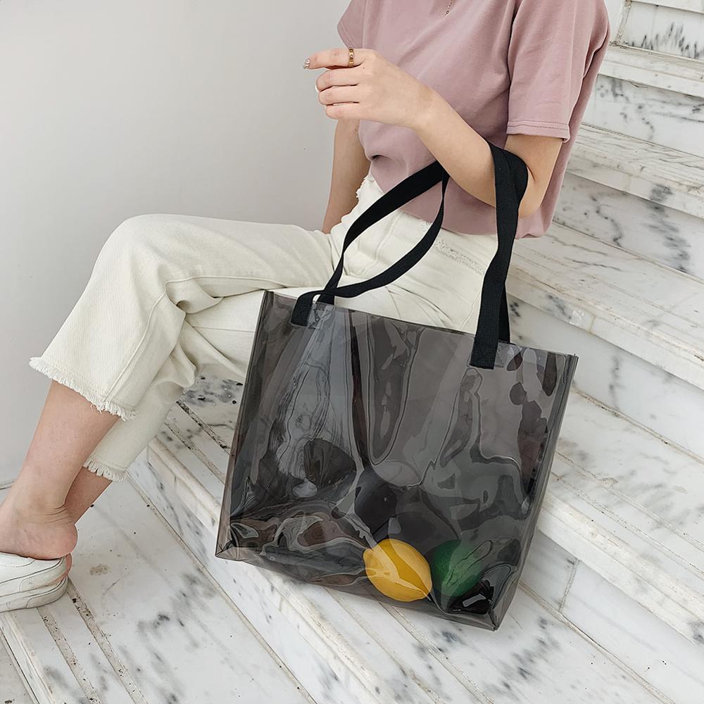 Clear PVC Transparent Shopping Bag for Women Large... – Grandado