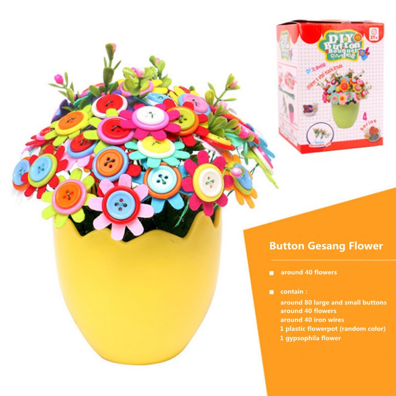 DIY Button Flower Craft Kits Kindergarten Kids Cra... – Grandado