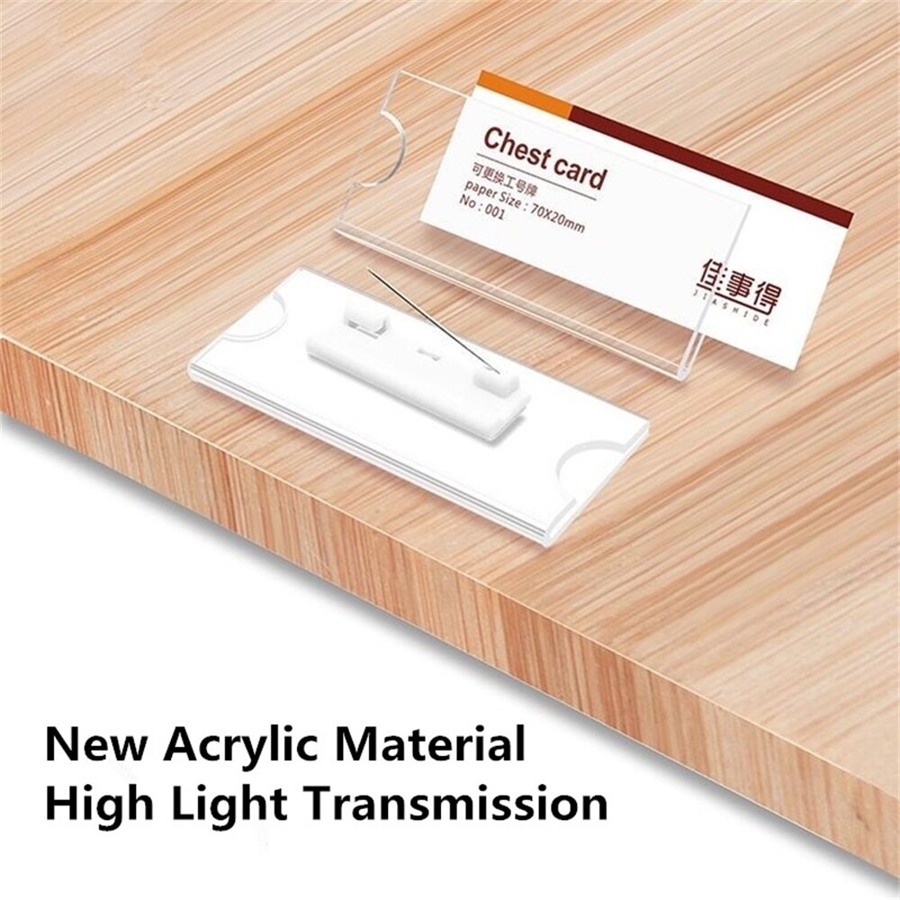 5 Pieces Acrylic Name Id Badge Holder With Clip Ma... – Vicedeal