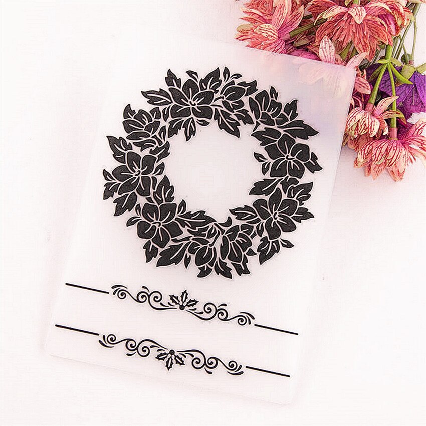 12.6x17.8cm leaf wreath Embossing folders Plastic ... – Vicedeal