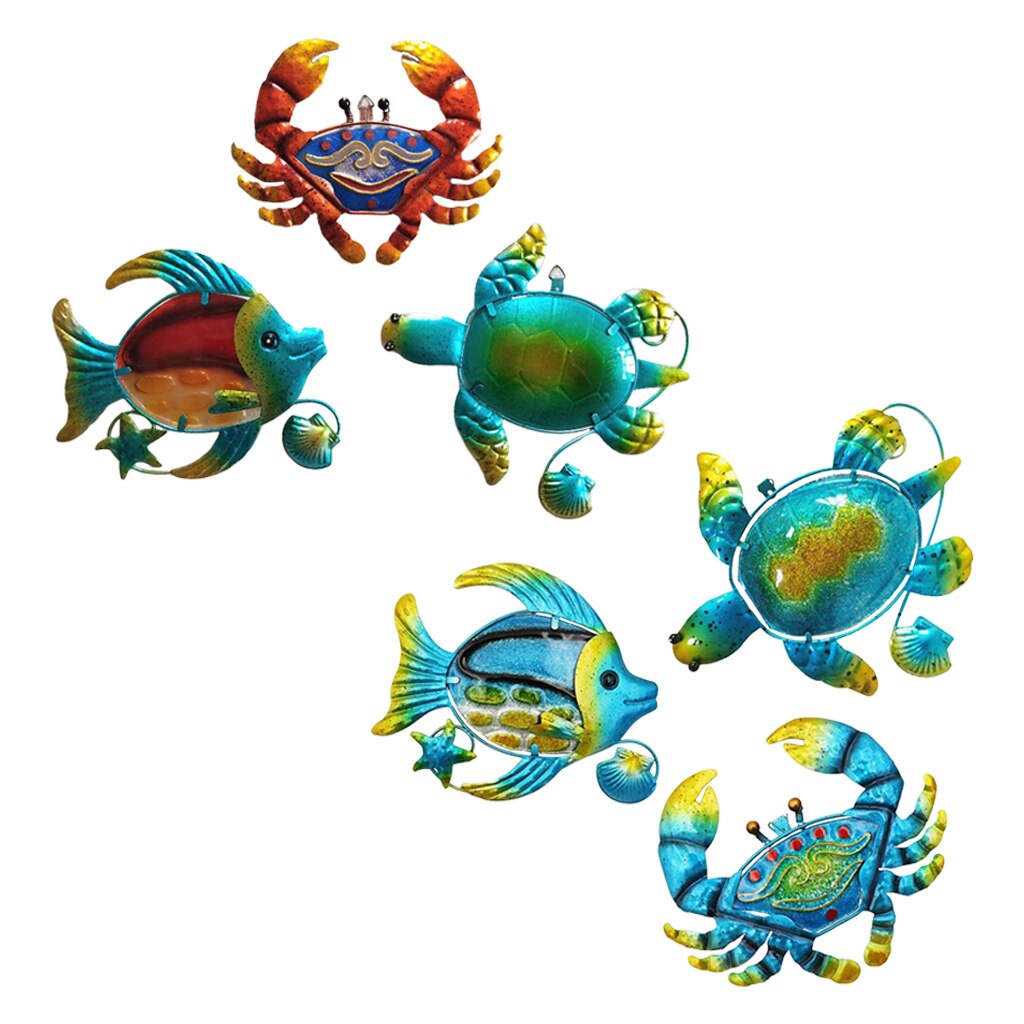 Metal Wall Decor Outdoor Wall Art,3Pc Turtle Fish ... – Grandado