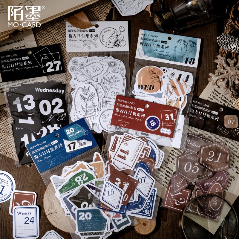 Vintage Datum Briefpapier Sticker Scrapbooking Maa... – Grandado