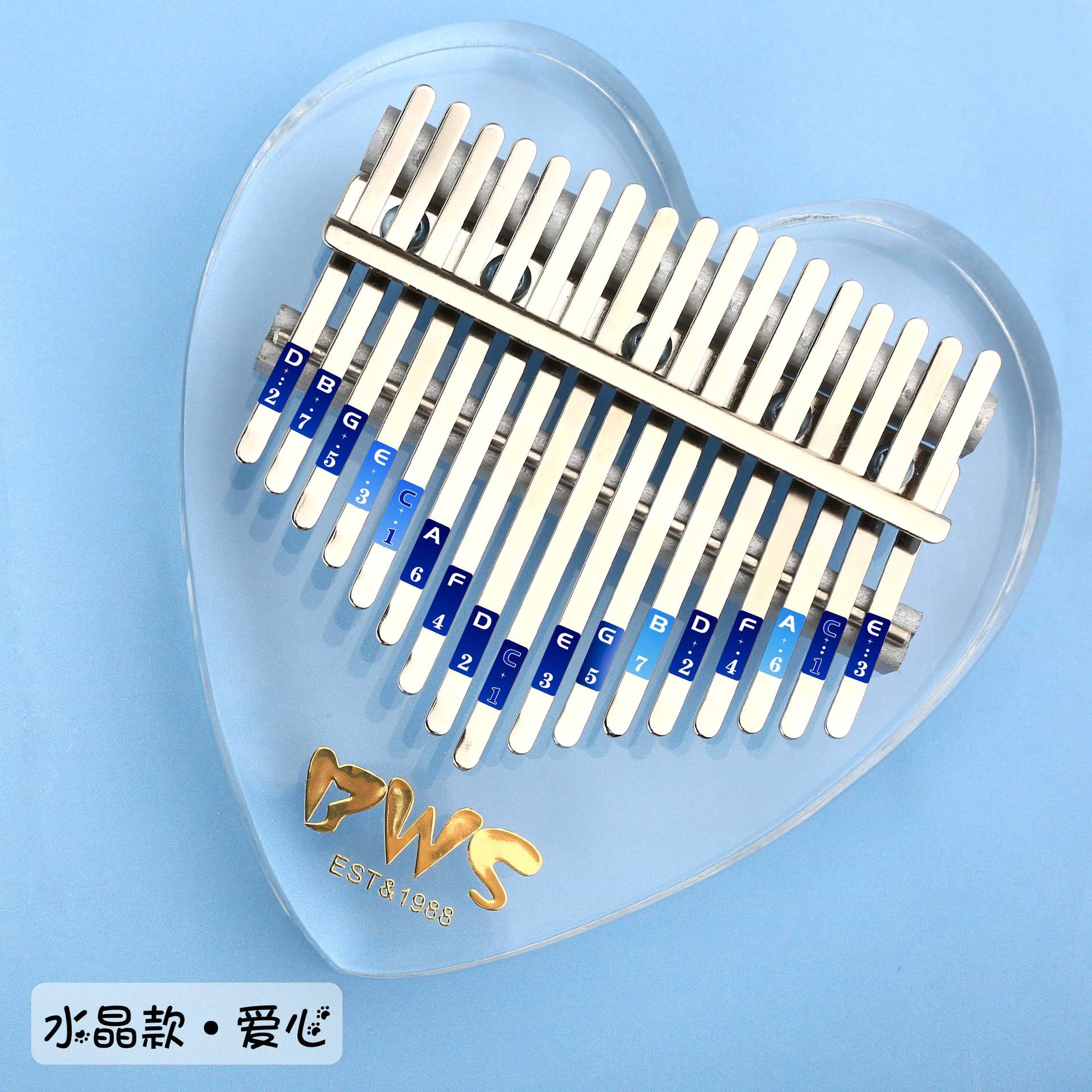 17 Keys Kalimba Thumb Piano Cute Crystal Acrylic M... – Grandado