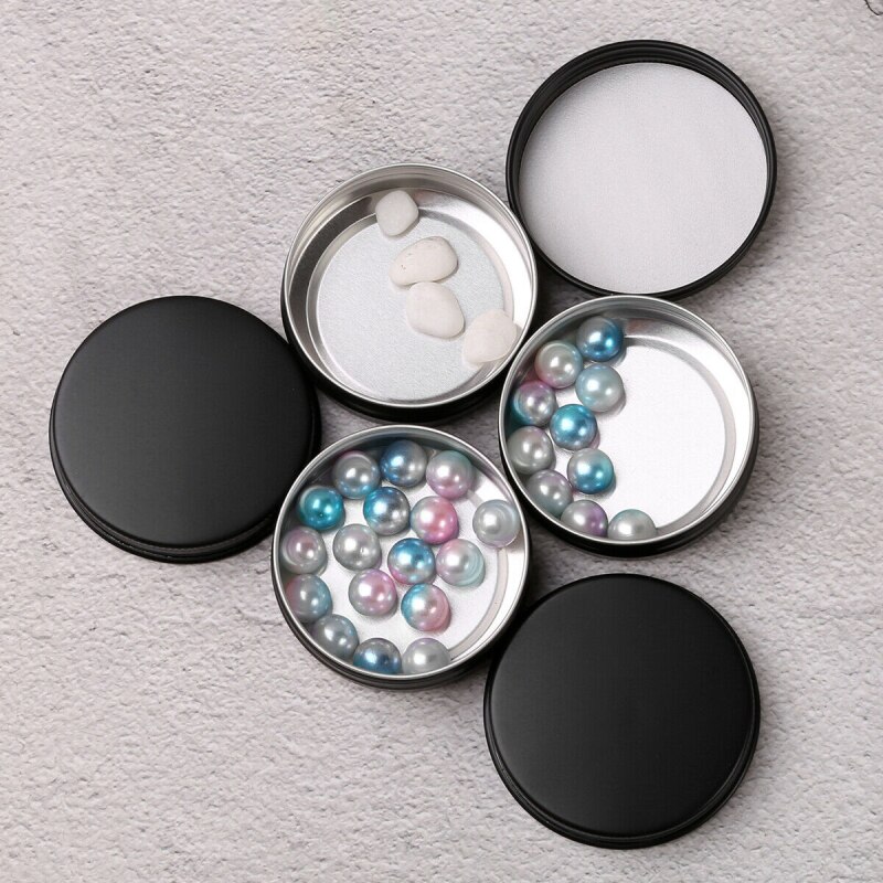 5-250ml Round Metal Tin Box Candle Tin Black Alumi... – Grandado