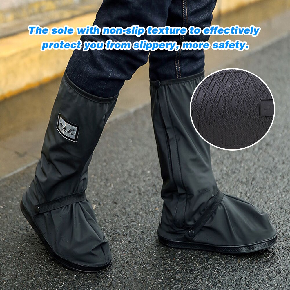 Boot Shoe Cover Rain Waterproof with Zipper Reusab... – Grandado