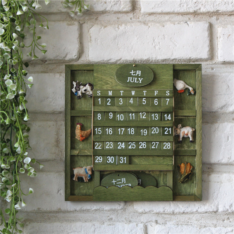 Mediterranean Style Mini Wooden Calendar Calendar ... – Grandado
