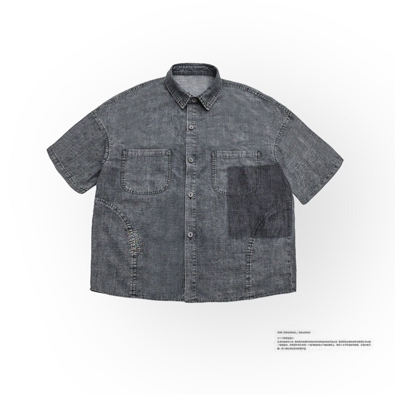 Tops Denim Shirt Summer Style Distressed Washed Sh... – Grandado