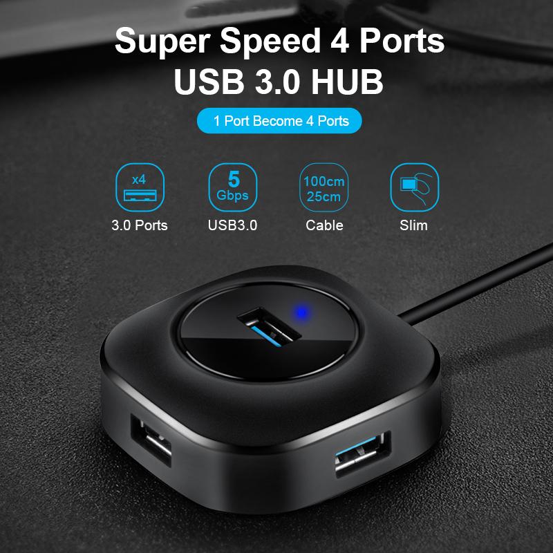 Multi USB HUB 3,0 USB 3 Hub USB Splitter 4 Ports E... – Vicedeal