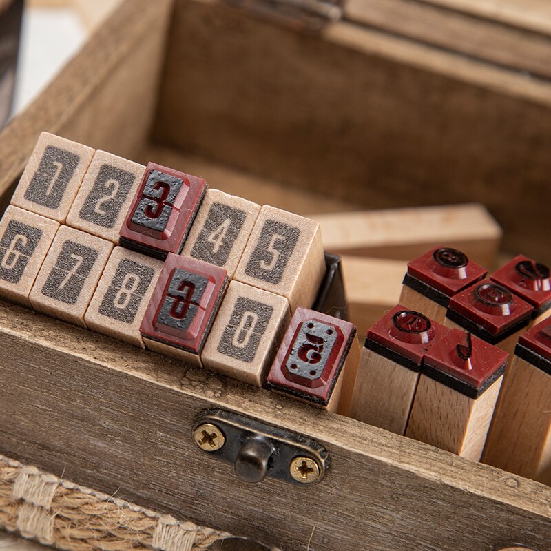 Retro Nummer Teken Postzegels Houten Rubber Stamp ... – Grandado