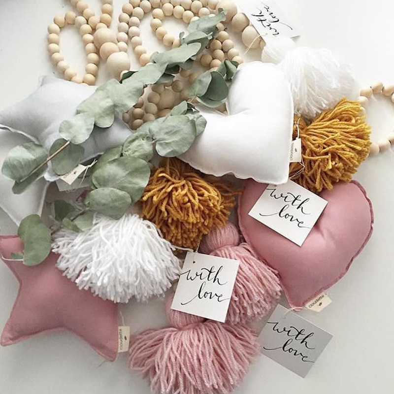 Nordic Stil Holz Perlen Quaste Anhänger Kinderzimm... – Vicedeal