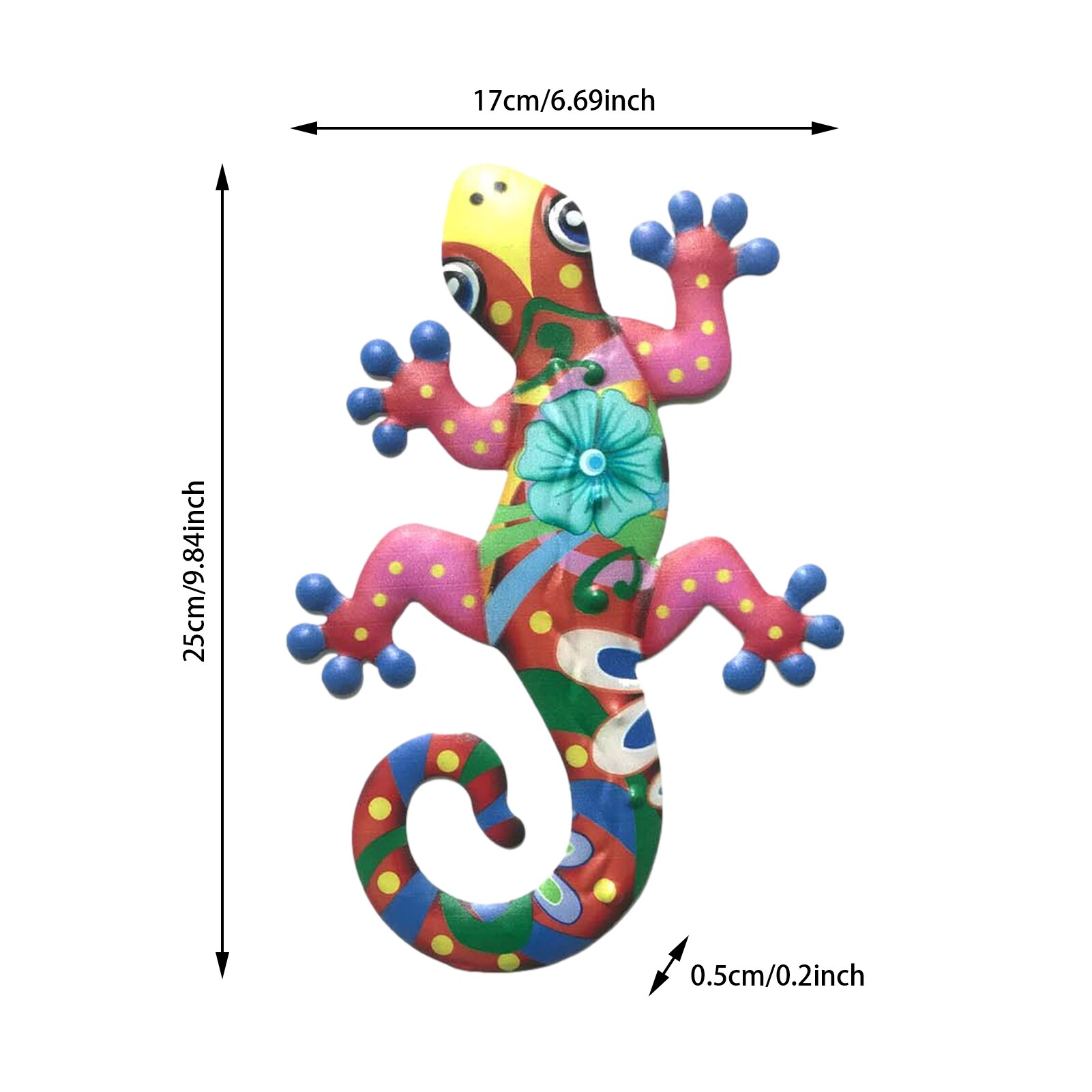 Metal Gecko Wall Art Decor Inspirational Sculpture... – Grandado