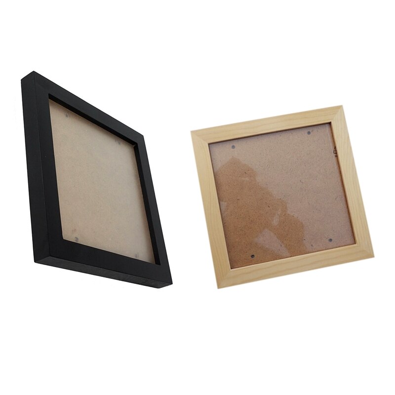 2x Square Thick Pine Wood Photo Frame Wall Picture... – Grandado