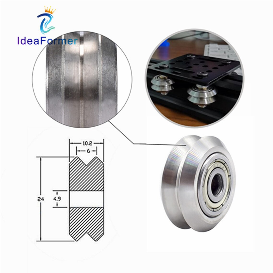 5 Teile/los 3D Drucker Openbuilds V-typ Rad Edelst... – Grandado