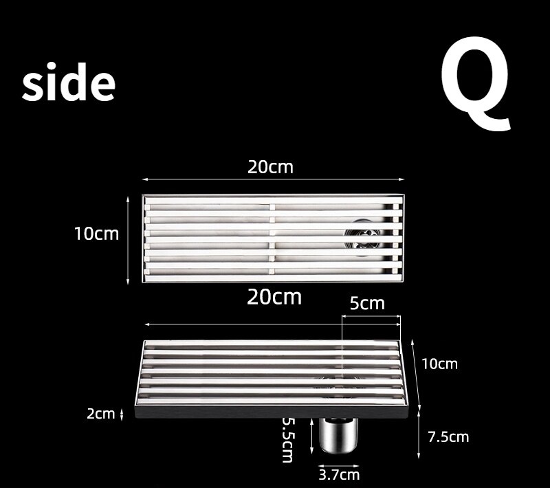 304 Stainless steel rectangular floor drain grate ... – Grandado