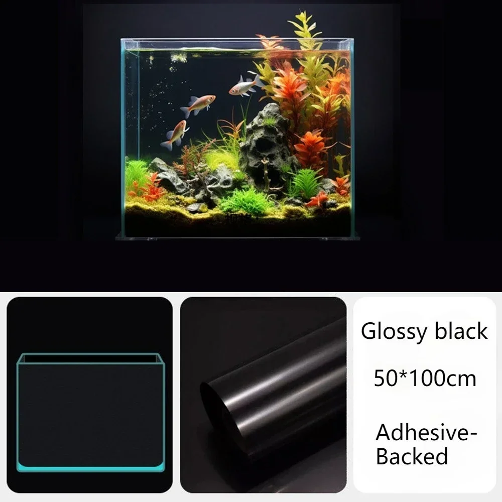 30/40/50cm Fish Tank Background Sticker Black Stat... – Grandado