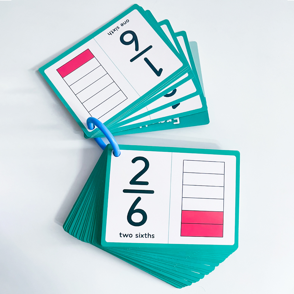 Fraction Number Flashcards for Elementary School G... – Vicedeal