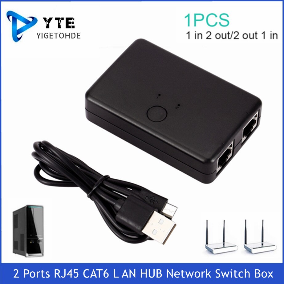 YIGETOHDE 2 porte RJ45 CAT6 LAN HUB Network Switch... – Grandado
