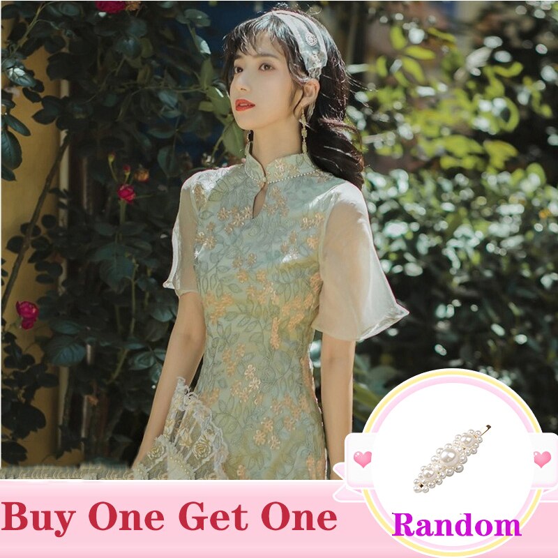 Chinesischen Stil Cheongsam Frauen Kleid retro Spi... – Grandado