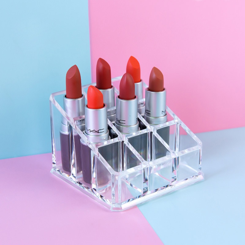 9 Grids Acrylic Transparent Lipstick Holder Makeup... – Grandado