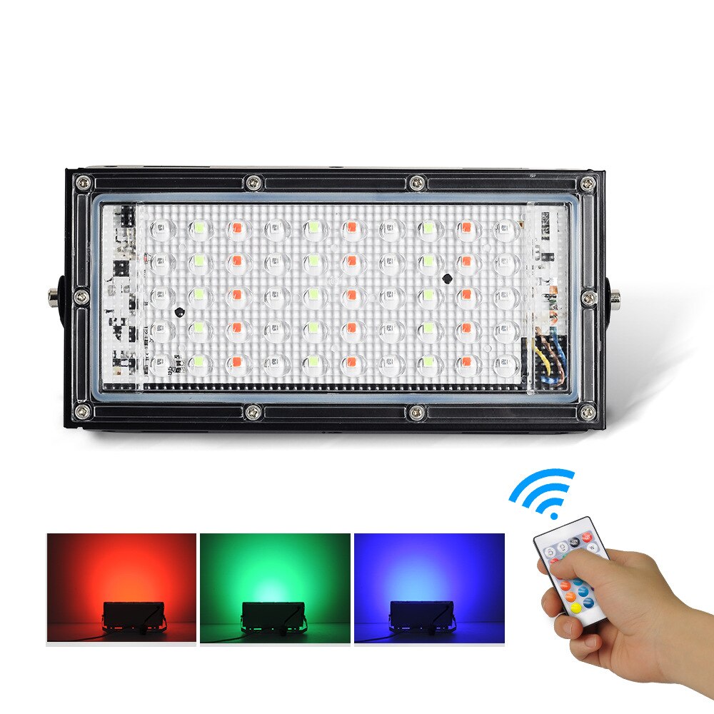 10W 20W 50W RGB LED floodlight remote control COB ... – Grandado